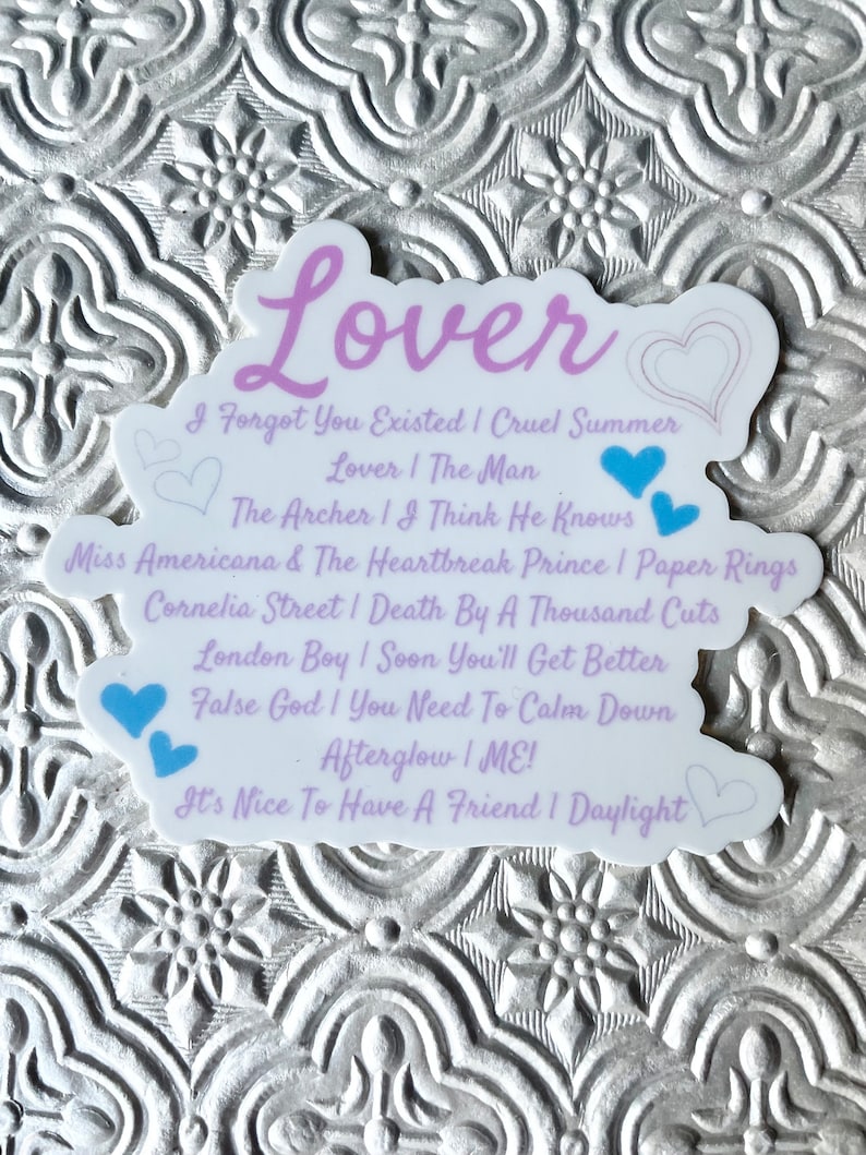 Lover TS Album Waterbottle Sticker Decal - Etsy