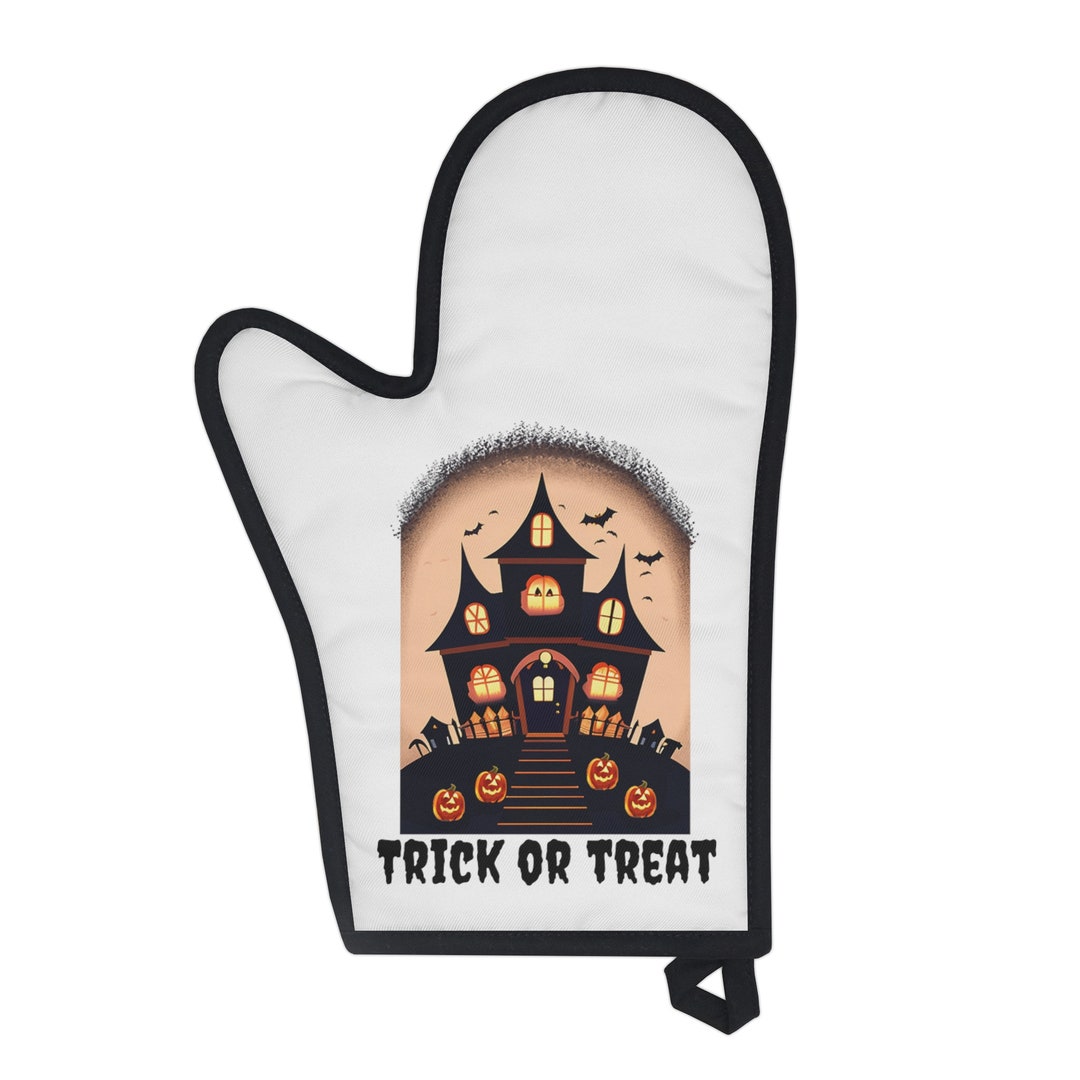 Trick or Treat Haunted House Halloween Oven Glove - Etsy