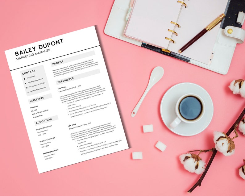 Printable Editable Resume Template Elegant and Eye-catching Resume ...