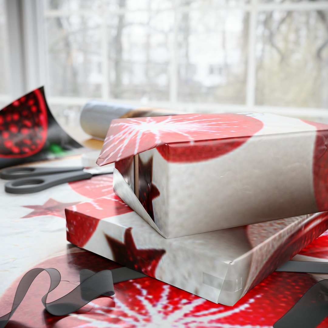 Luxury Christmas Wrapping Paper With Red and White Ornaments High ...