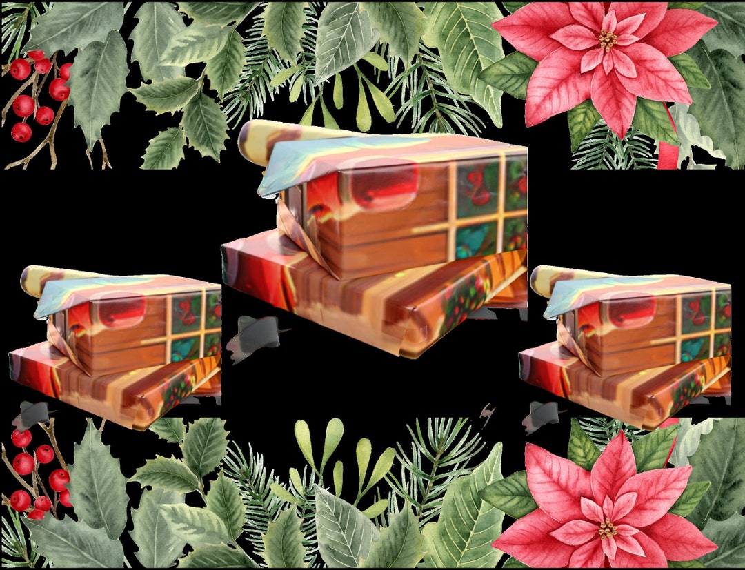 FESTIVE Christmas Wrapping Paper Unwrap the Magic Spread - Etsy