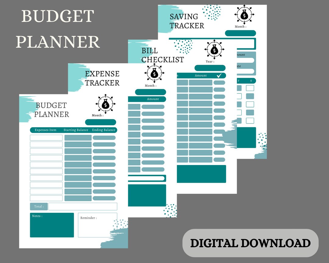 Budget Planner, Printable Planner, Instant Download, Digital Product ...