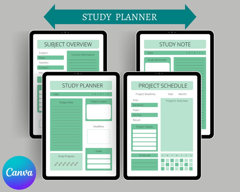 Printable Study Planner Academic Planner Printable College Student ...