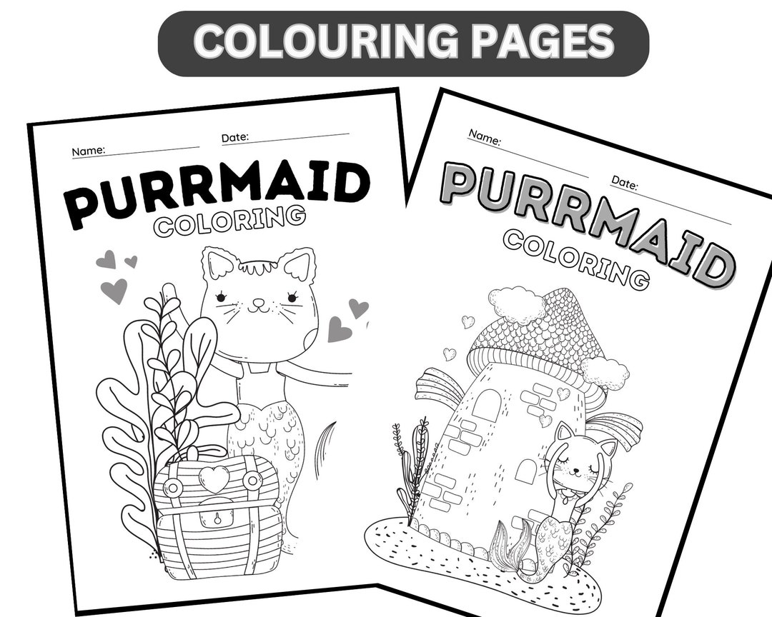 Purrmaid Coloring for Kids, Printable Color Page, Coloring Pages, Games ...