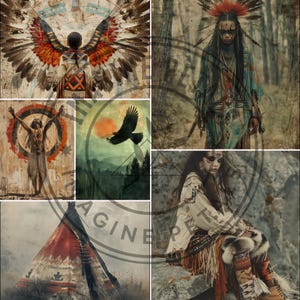 Tribal Spirits: 78 Indigenous People Junk Journal Kit, Digital ...