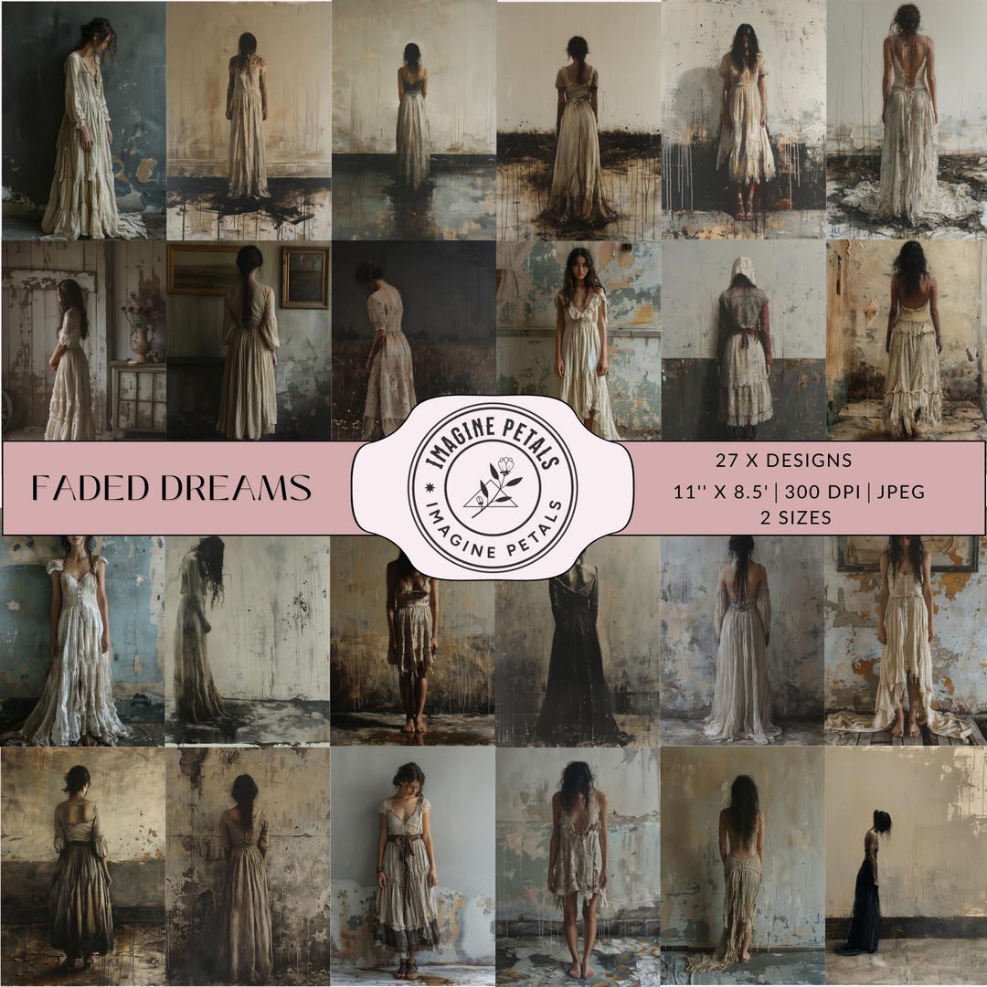 Faded Dreams Surrealism People Portraits, Junk Journal Pages, CU ...