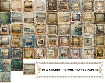 50 Creepy Framed Picture Frames Papers Backgrounds, Shabby Chic Junk ...