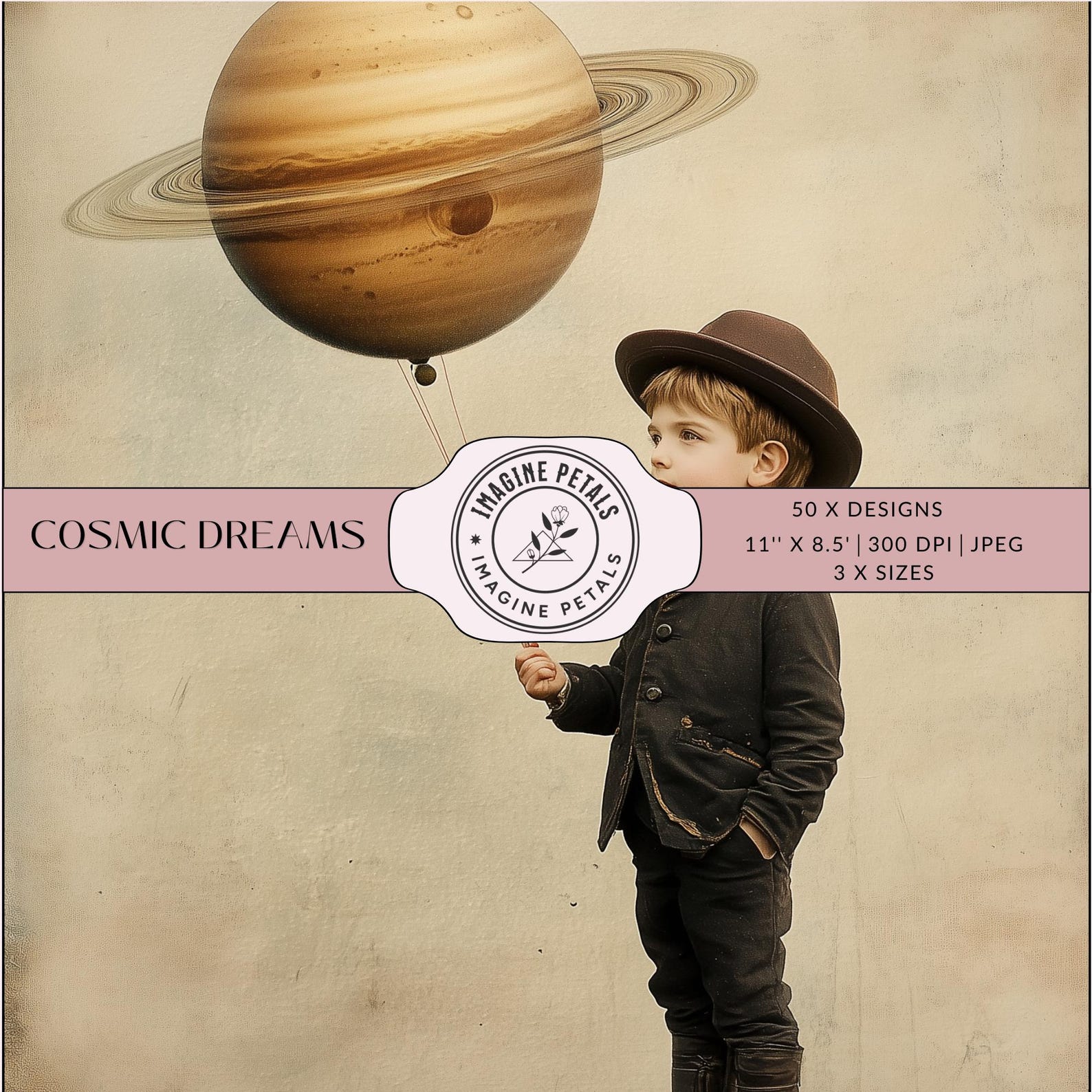 50 Cosmic Dreams Space People Portraits Junk Journal Kit, Stars Moon ...