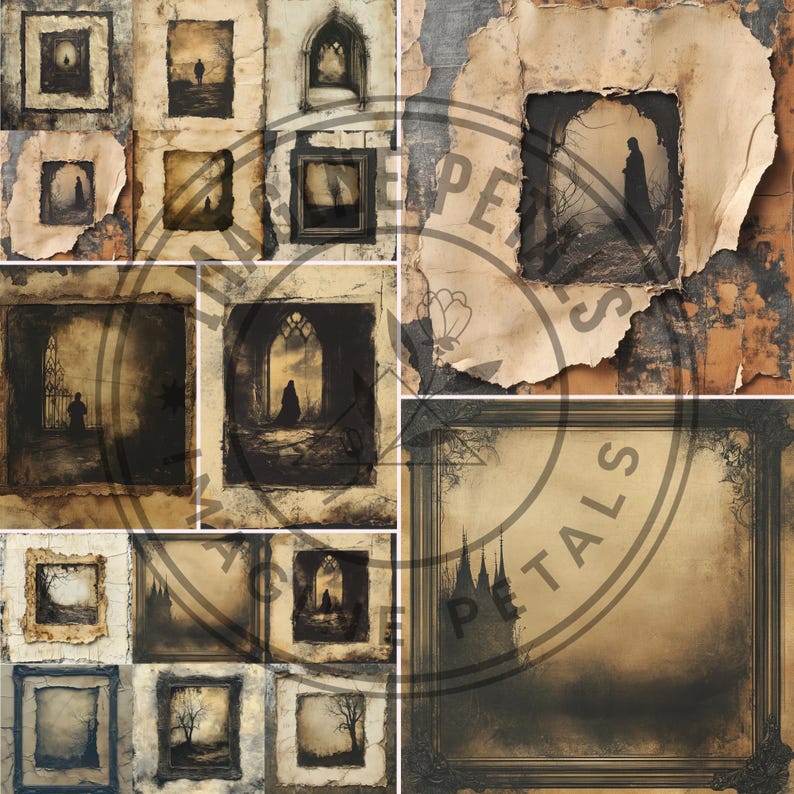 50 Creepy Framed Picture Frames Papers Backgrounds, Shabby Chic Junk ...
