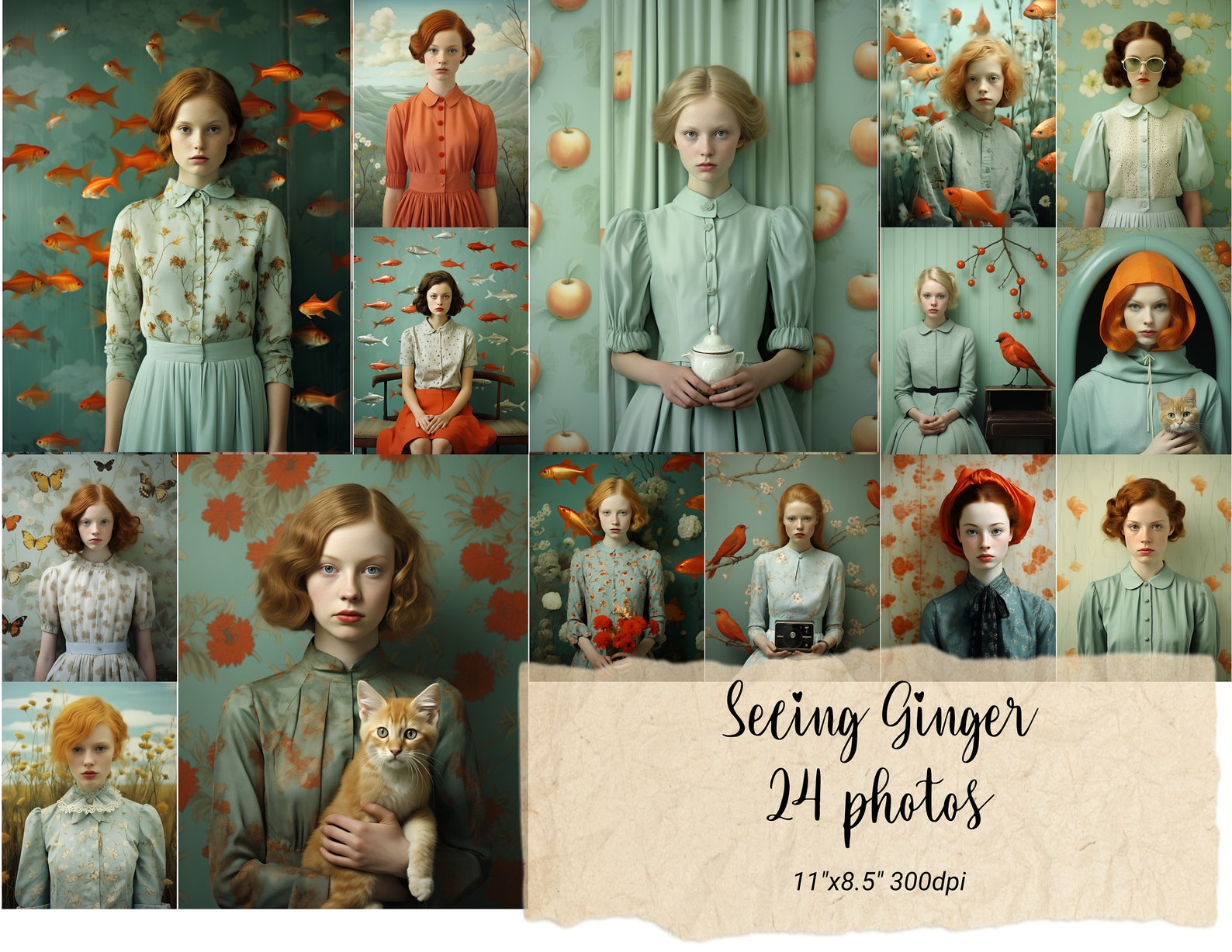 Ginger Love Redhead Portraits, Commercial Use, Printable, GINGER GIRLS ...