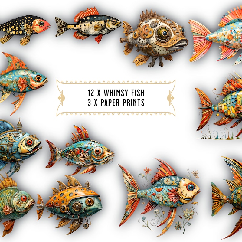 Whimsical Fish Art - Etsy