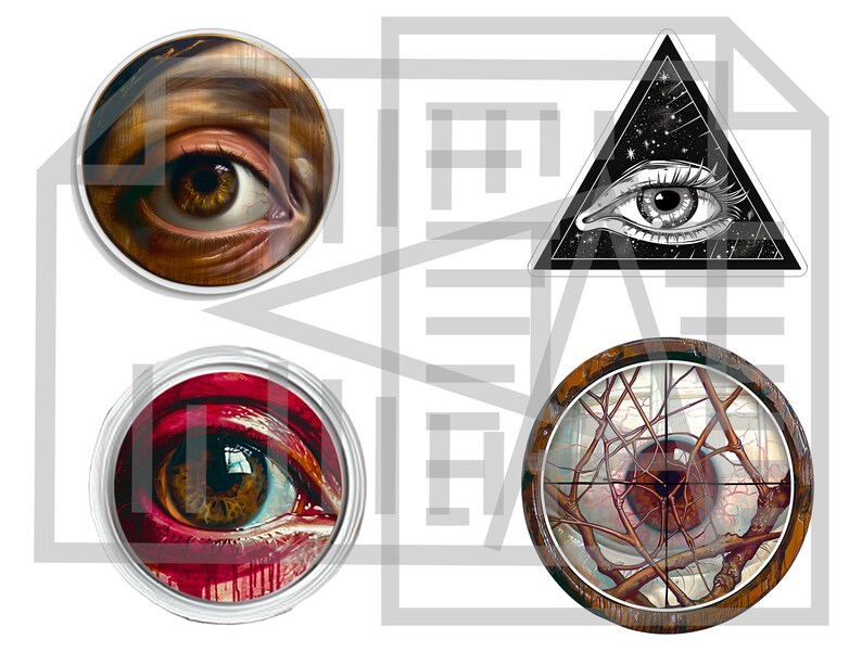 Whimsical Eyes Pack - 40 X Weird Eyes PNG, Dark Academia Art, 10 X Junk ...
