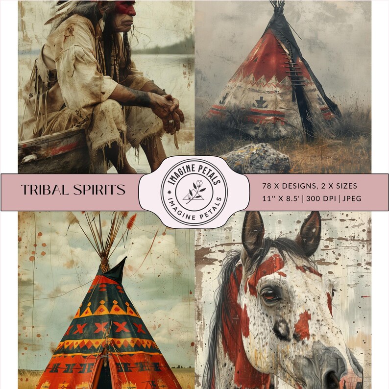Tribal Spirits: 78 Indigenous People Junk Journal Kit, Digital ...