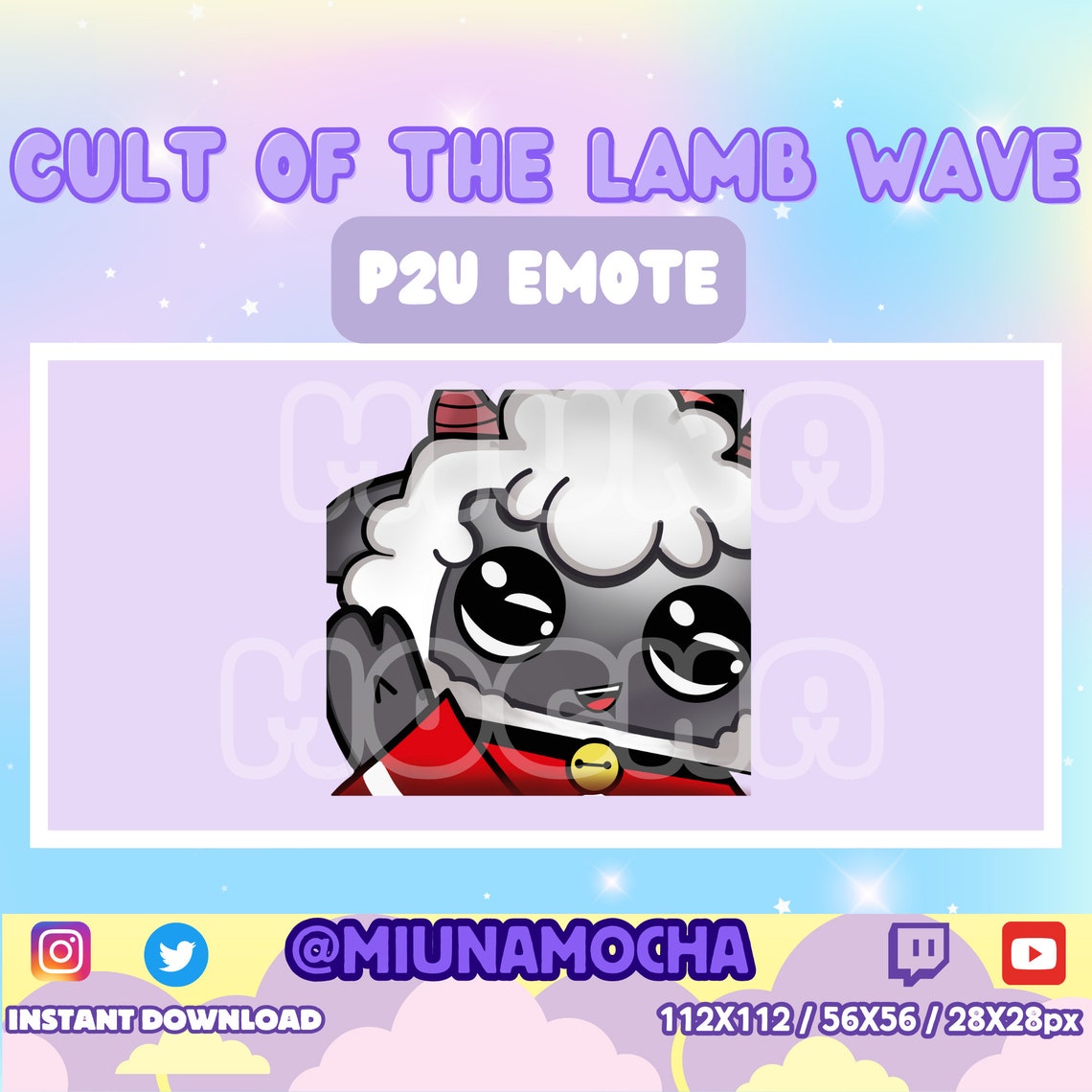 Cult of the Lamb Wave Emote for Twitch Discord Youtube - Etsy