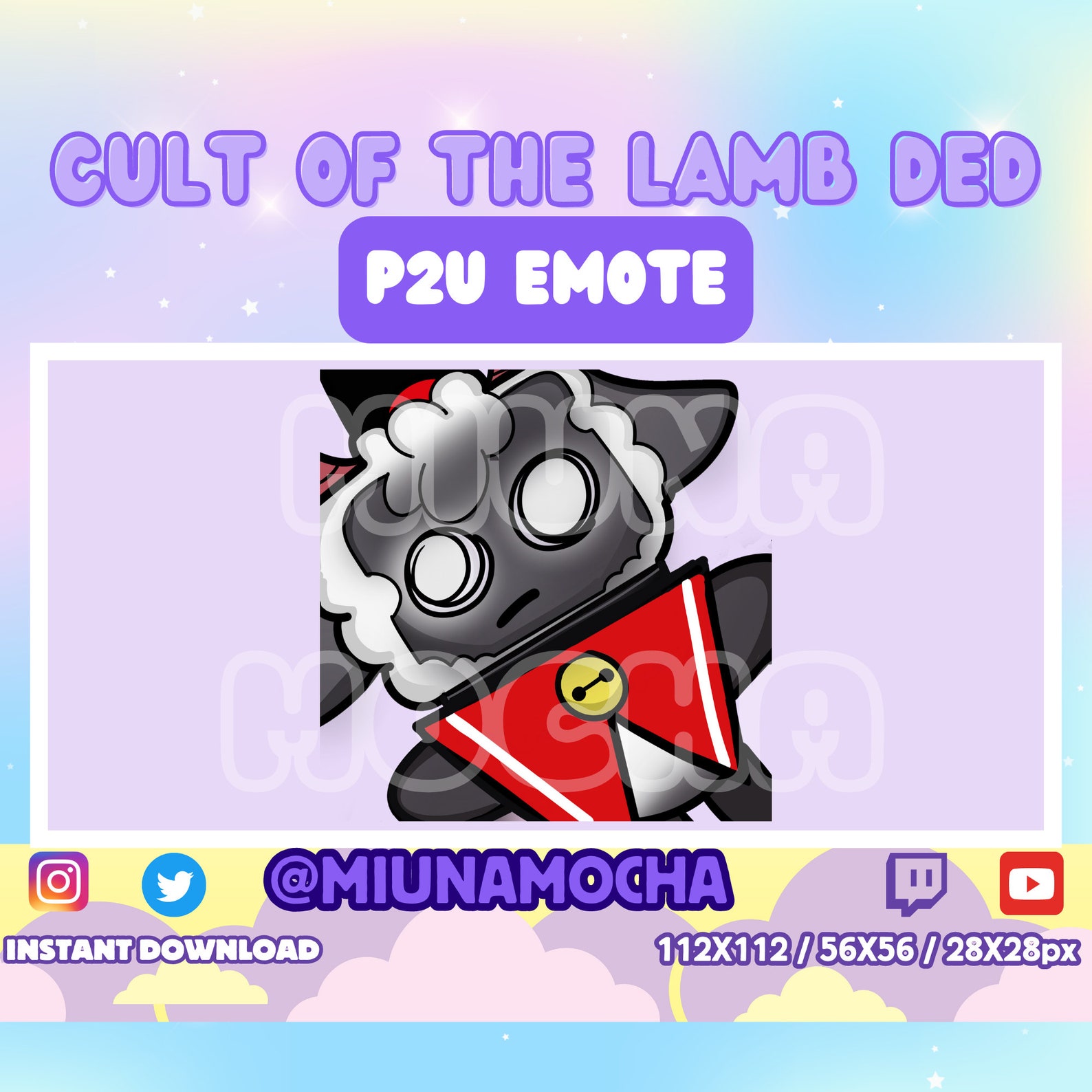 Cult of the Lamb DED Emote for Twitch, Discord, Youtube Streaming ...