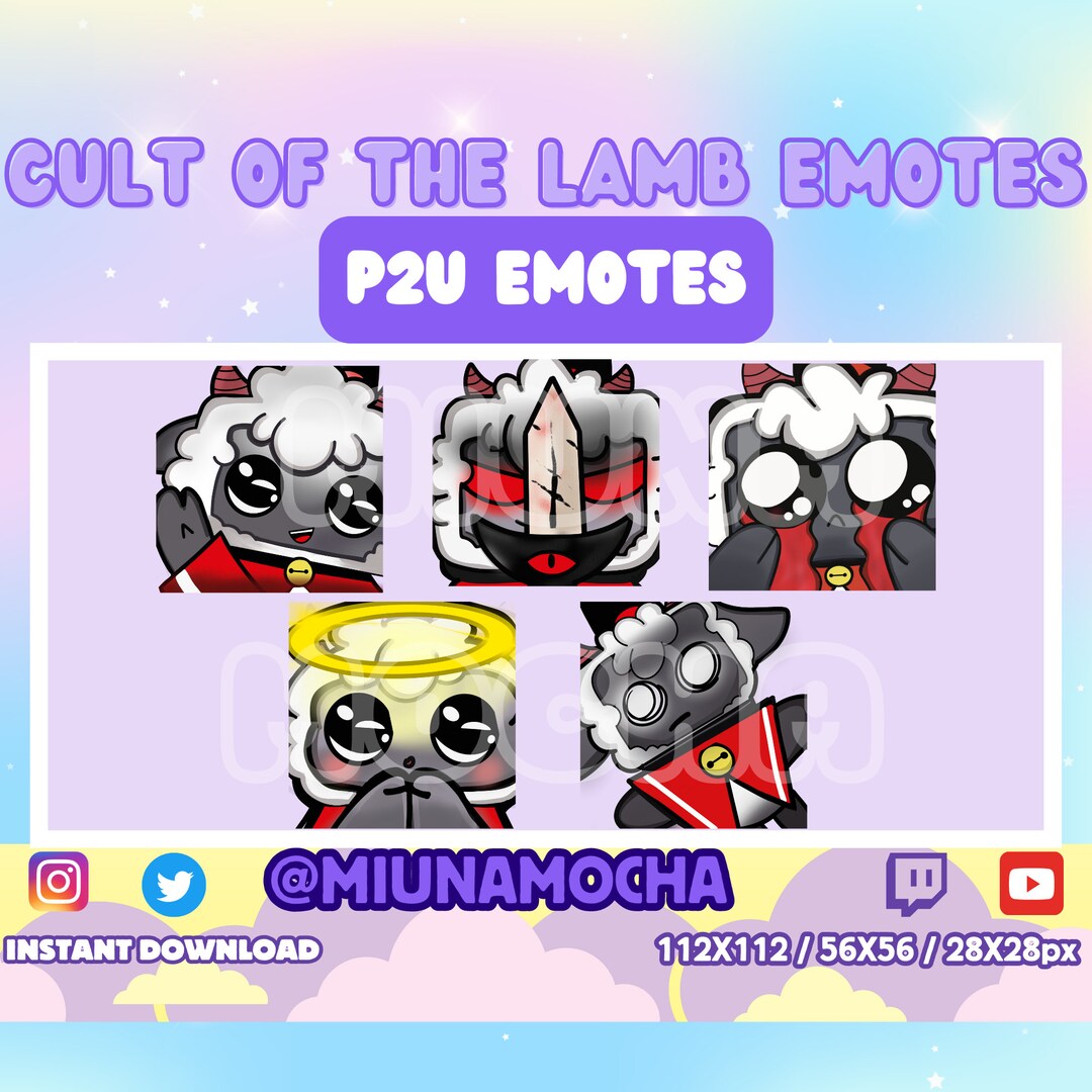 Cult of the Lamb Emote Bundle for Twitch Discord Youtube - Etsy