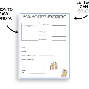 All About Grandpa Printable | Grandparents Day - Etsy