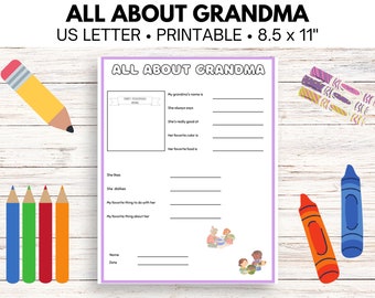 All About My Gradma All About My Nana Grandparents Day Craft ...