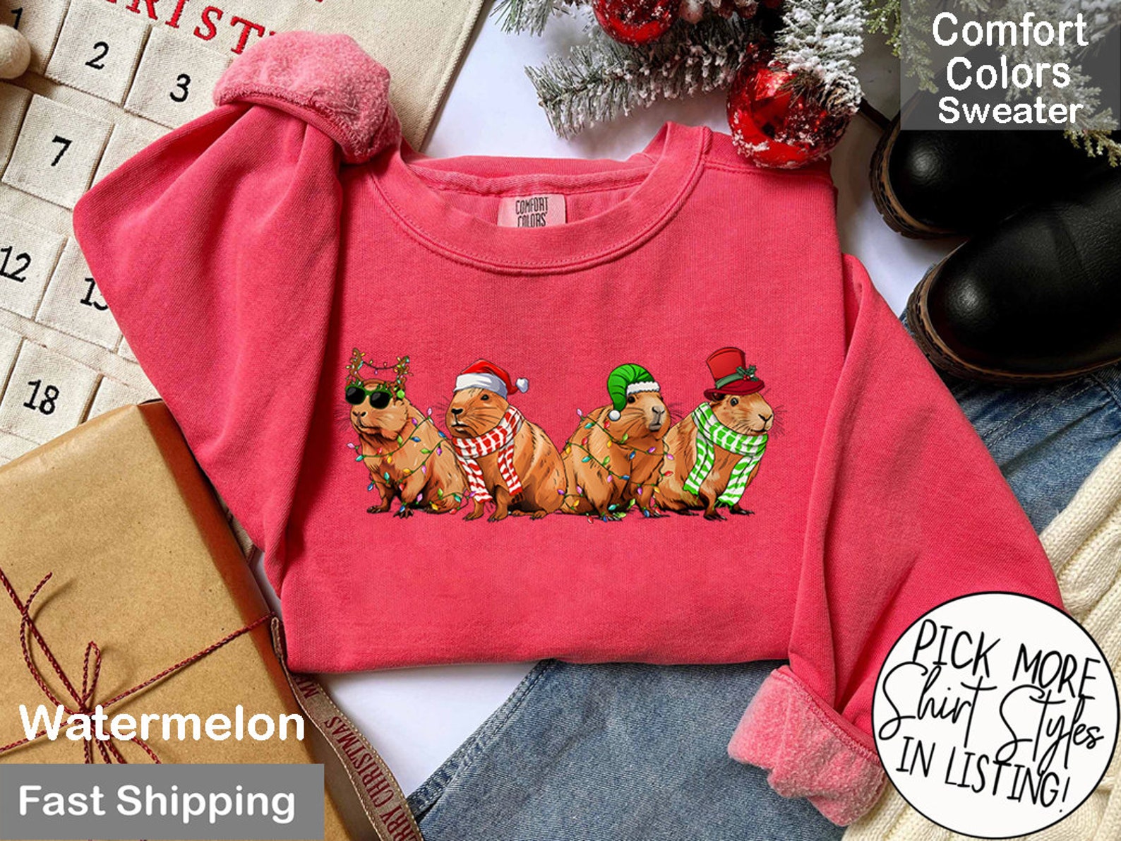 Comfort Colors® Christmas Hamsters Sweatshirt Holiday Hamster - Etsy Canada