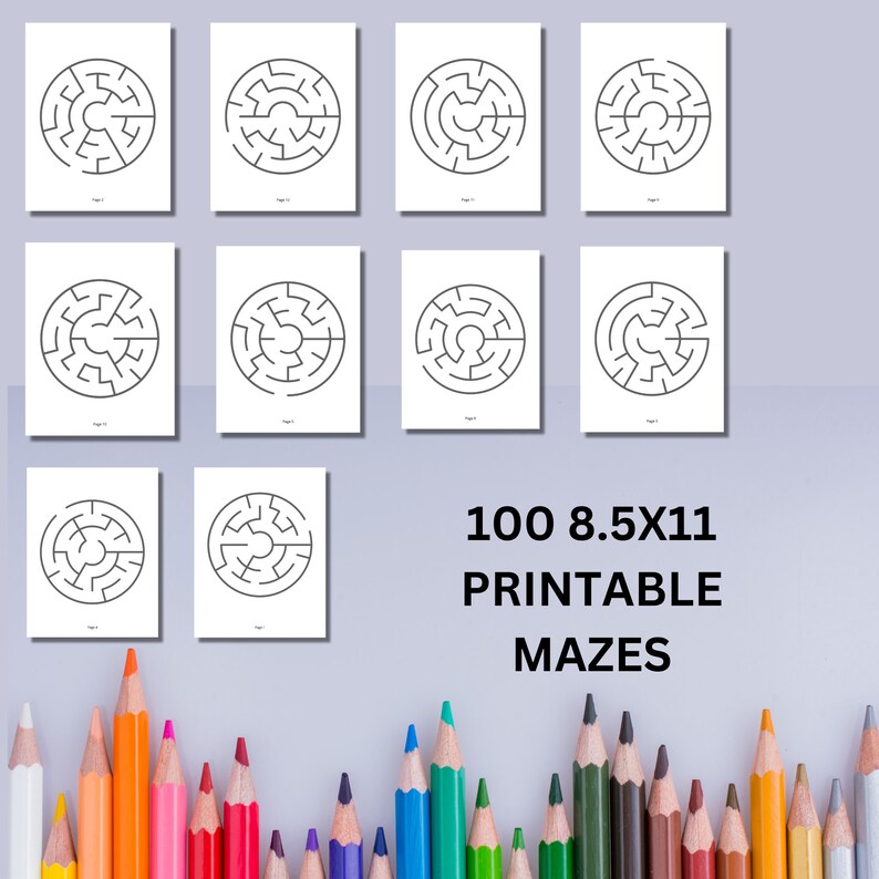 100 Easy Circle Mazes for Preschoolers. - Etsy