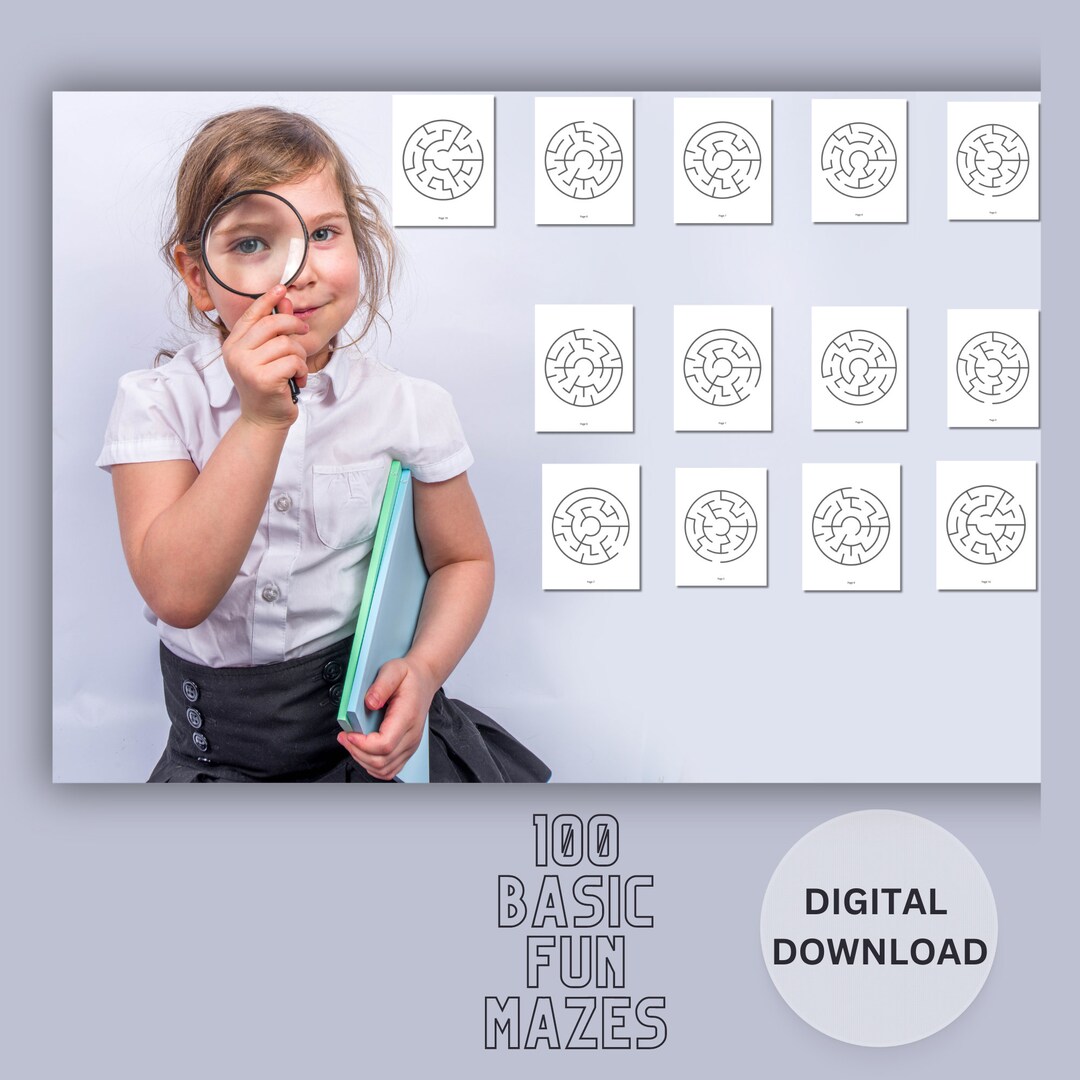 100 Easy Circle Mazes for Preschoolers. - Etsy