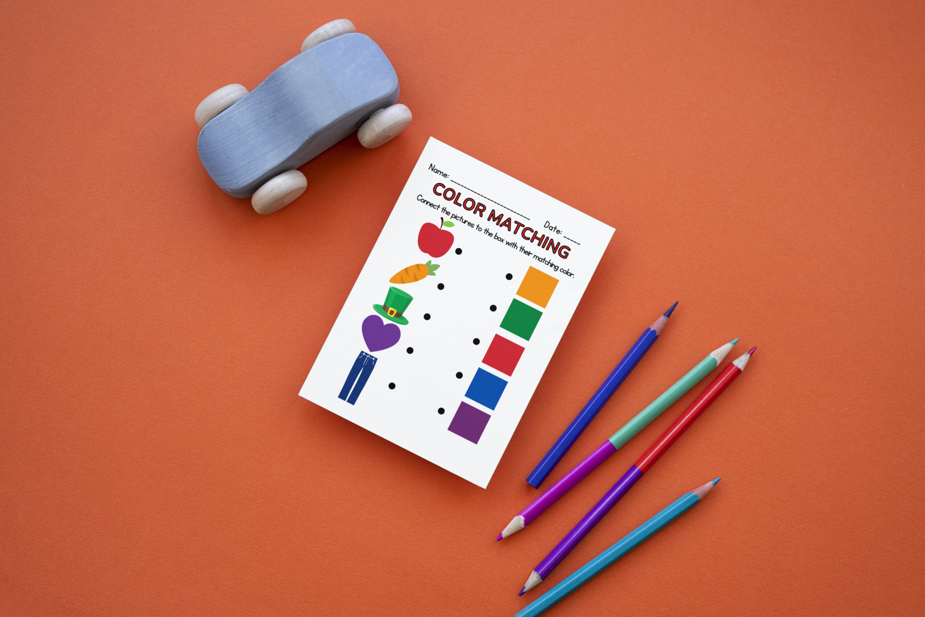 Color Match Challenge: Printable Color Matching Worksheet for Kids - Etsy
