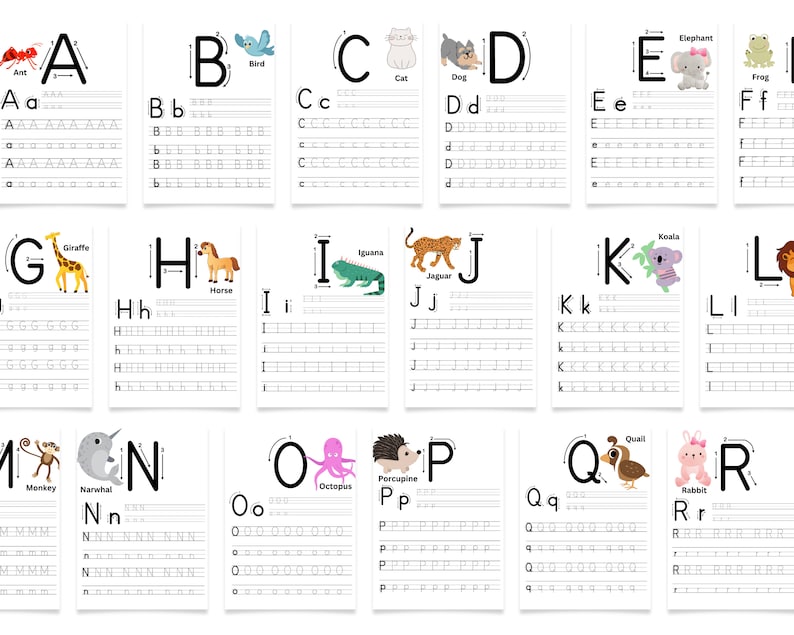 Alphabet Adventures: Printable Alphabet Tracing Worksheet for Kids - Etsy
