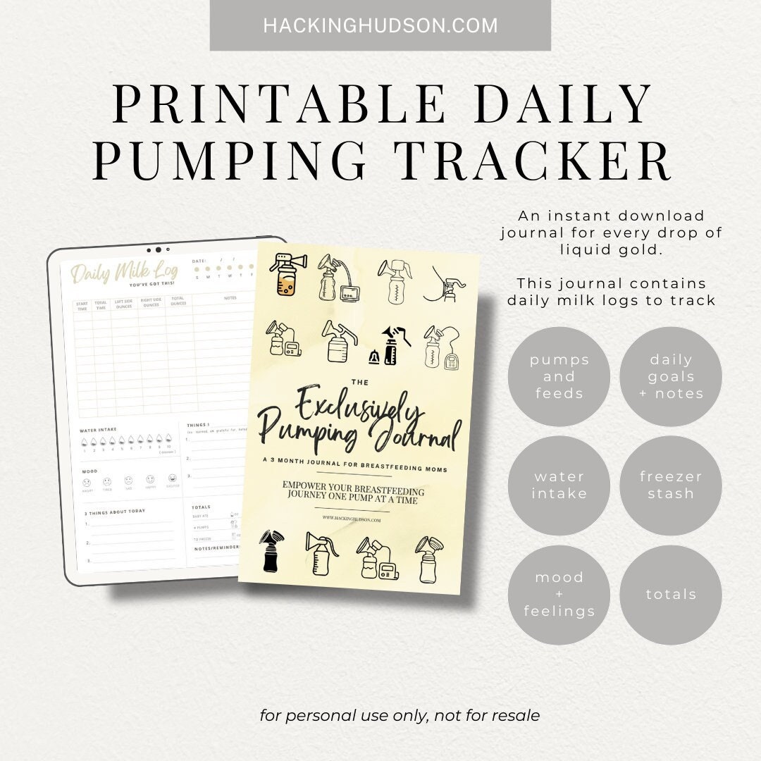 Breastfeeding Journal Milk Log, Daily Milk Log for Breastfeeding ...