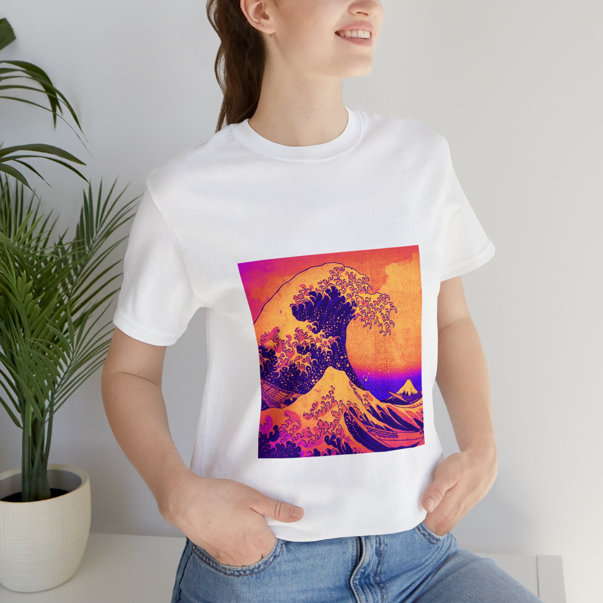 The Great Wave off Kanagawa Tee Shirt Edited Japanese Wave Short Sleeve ...