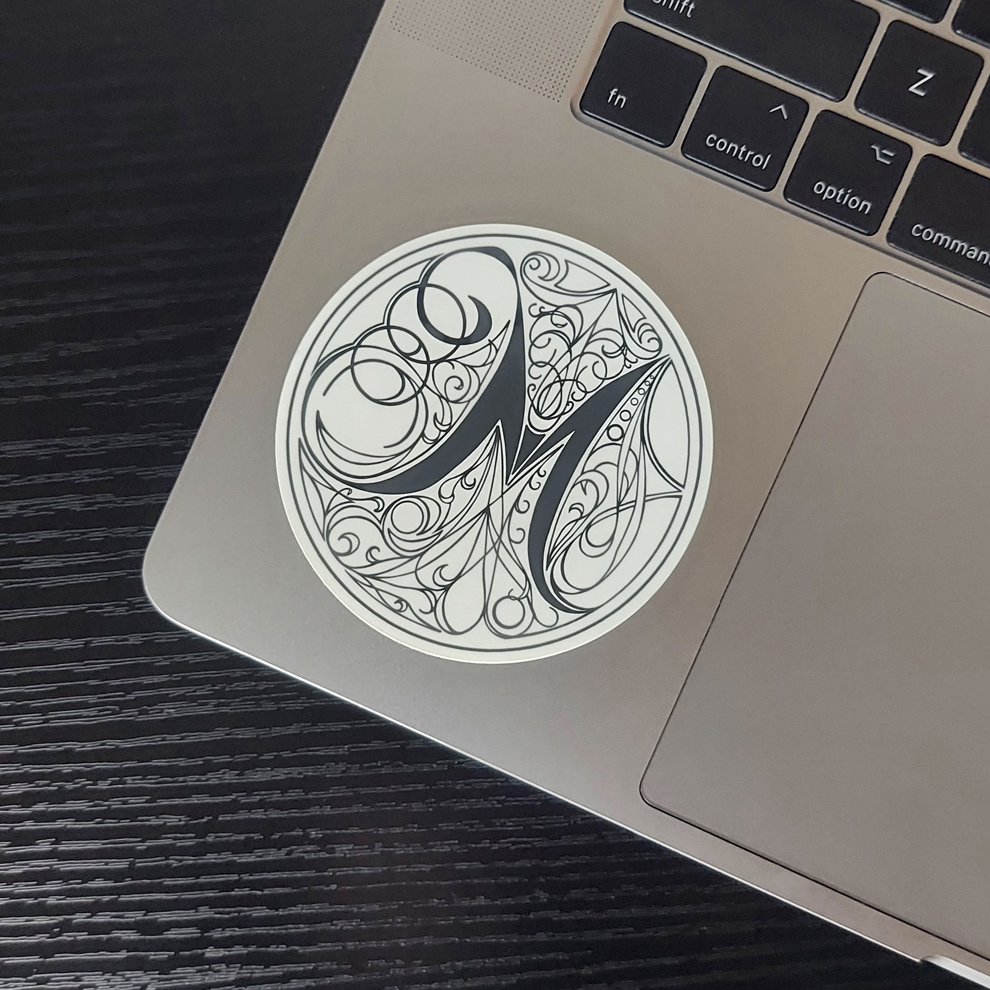 Letter M | Matte Vinyl | Glossy Holographic | 3” X 3” Sticker | M Glyph ...