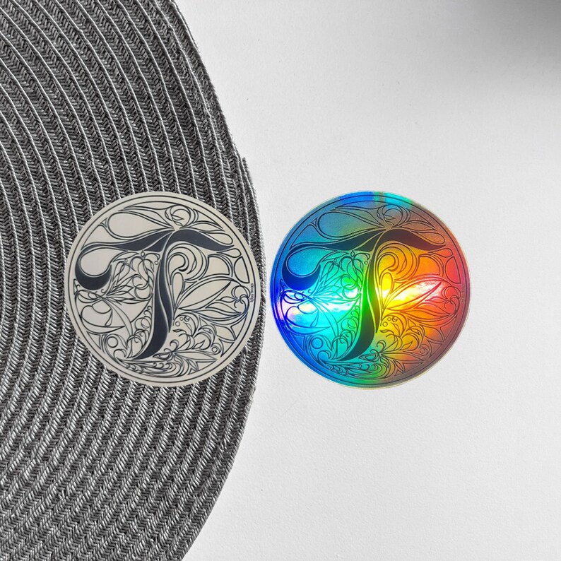 Letter T Matte Vinyl Glossy Holographic 3 X 3 Sticker - Etsy