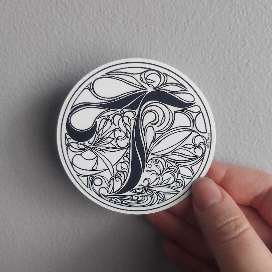 Letter T | Matte Vinyl | Glossy Holographic | 3” X 3” Sticker | T Glyph ...