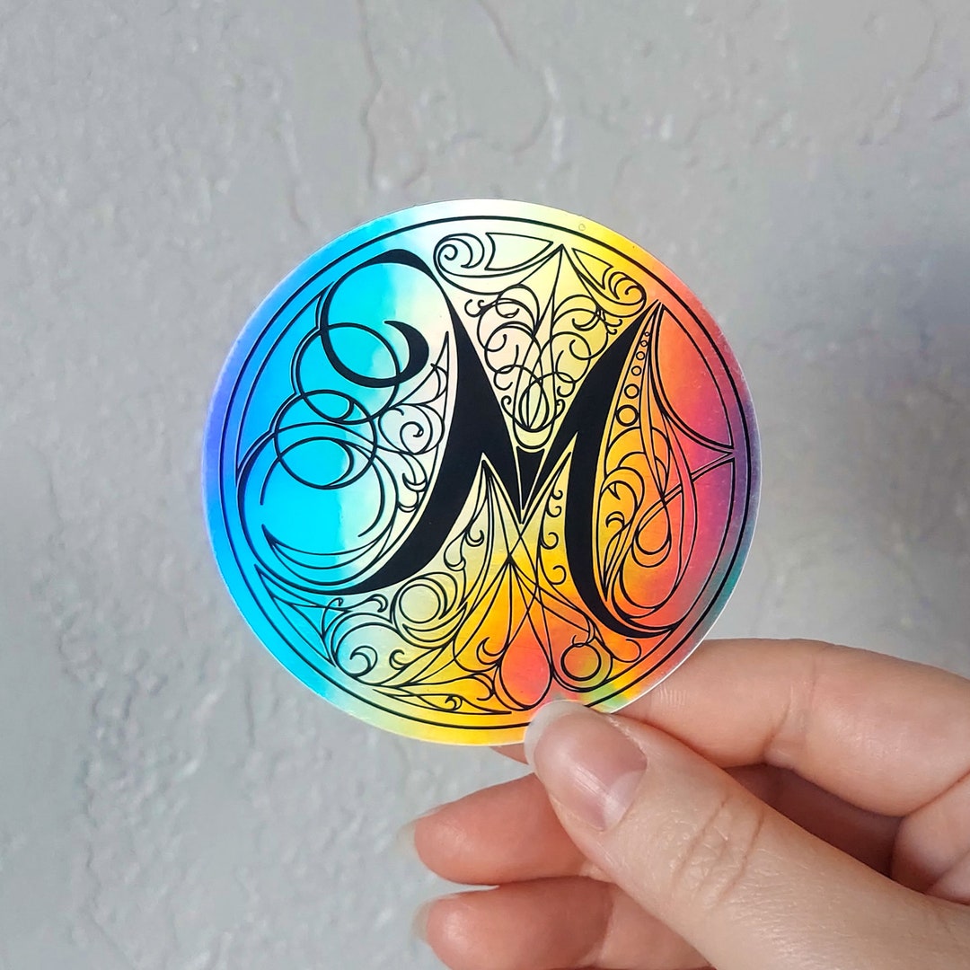 Letter M | Matte Vinyl | Glossy Holographic | 3” X 3” Sticker | M Glyph ...