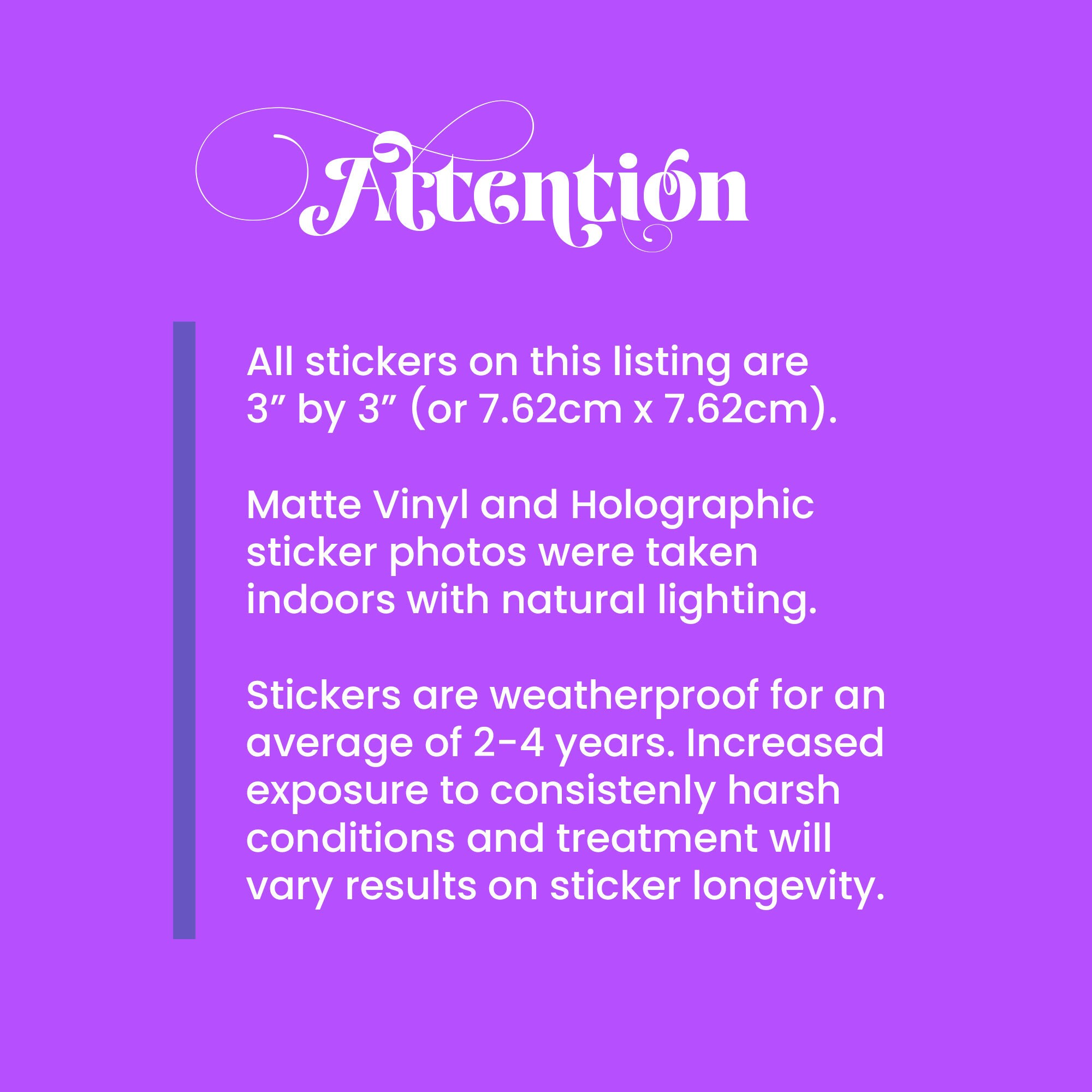 Letter M Matte Vinyl Glossy Holographic 3 X 3 Sticker M Glyph Initial ...