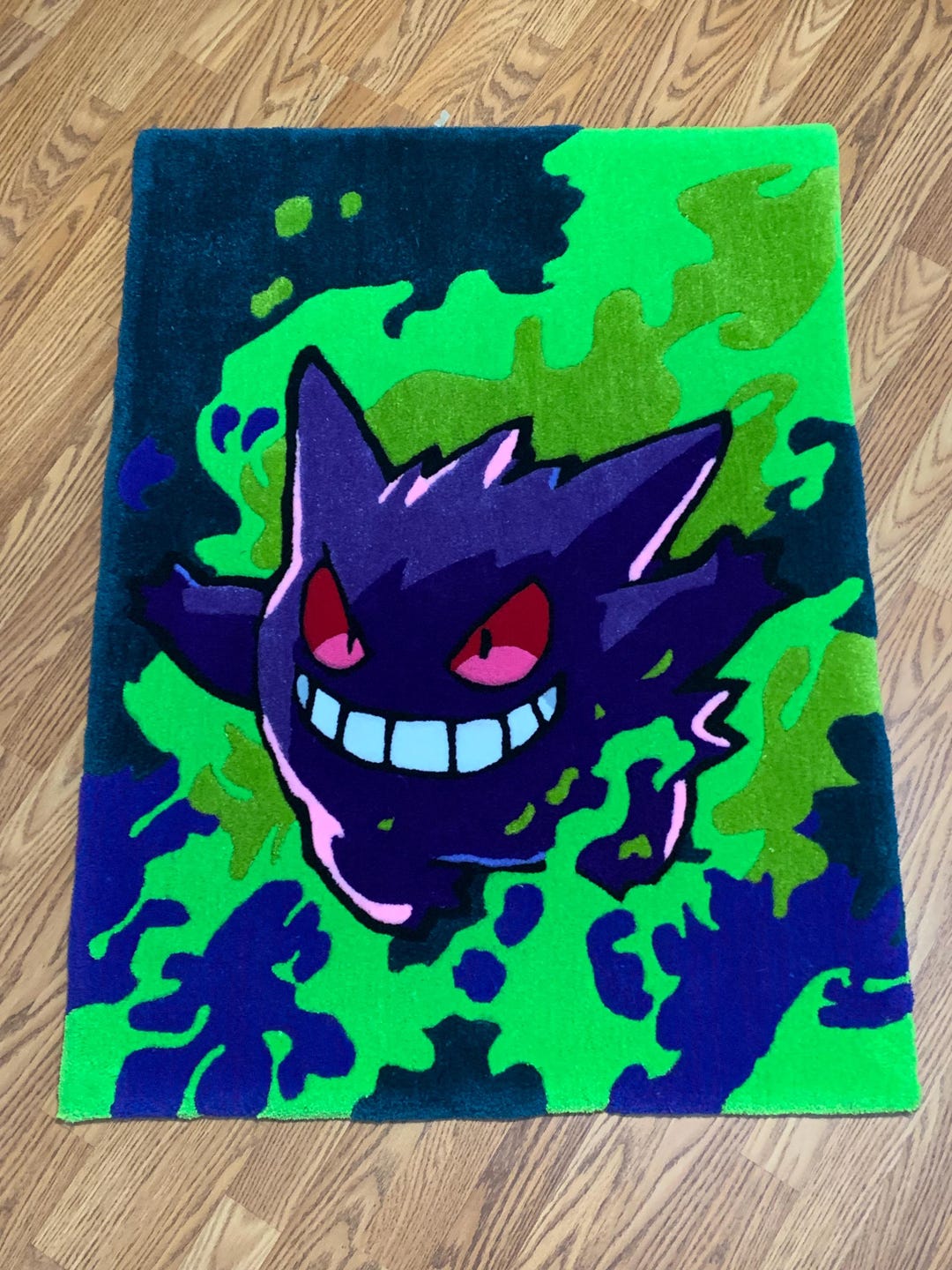 GENGAR POKÉMON INSPIRED Handmade Custom Rug 41x31 Inch Area Rug Bedroom ...