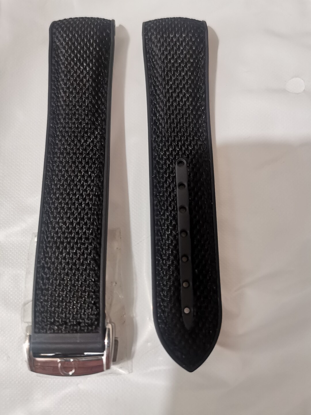 Omega Nylon Rubber Black Watch Strap for Omega Seamaster Planet Ocean ...