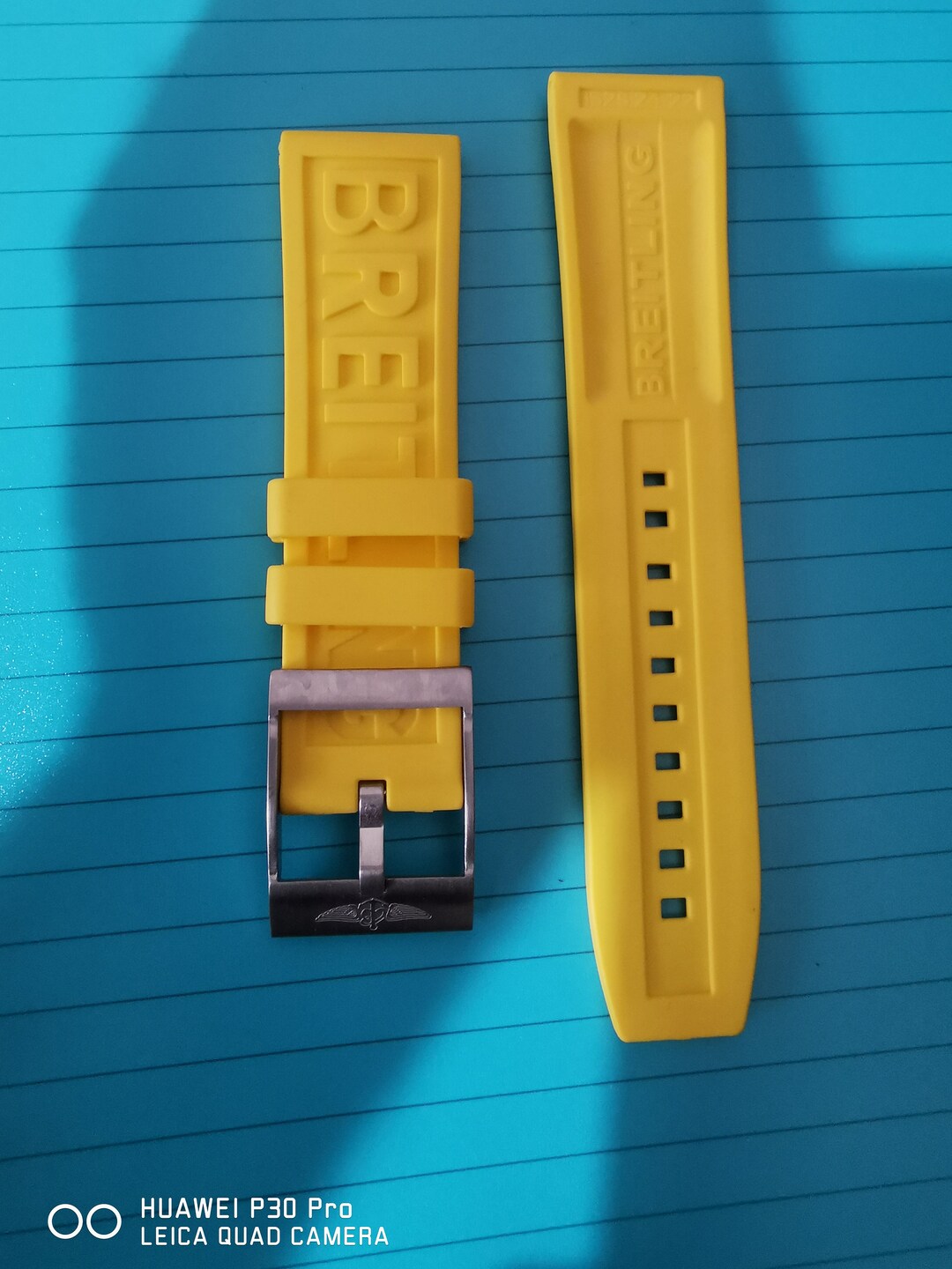 Black Breitling Superocean 22mm Silicone Rubber Strap With Steel Buckle ...