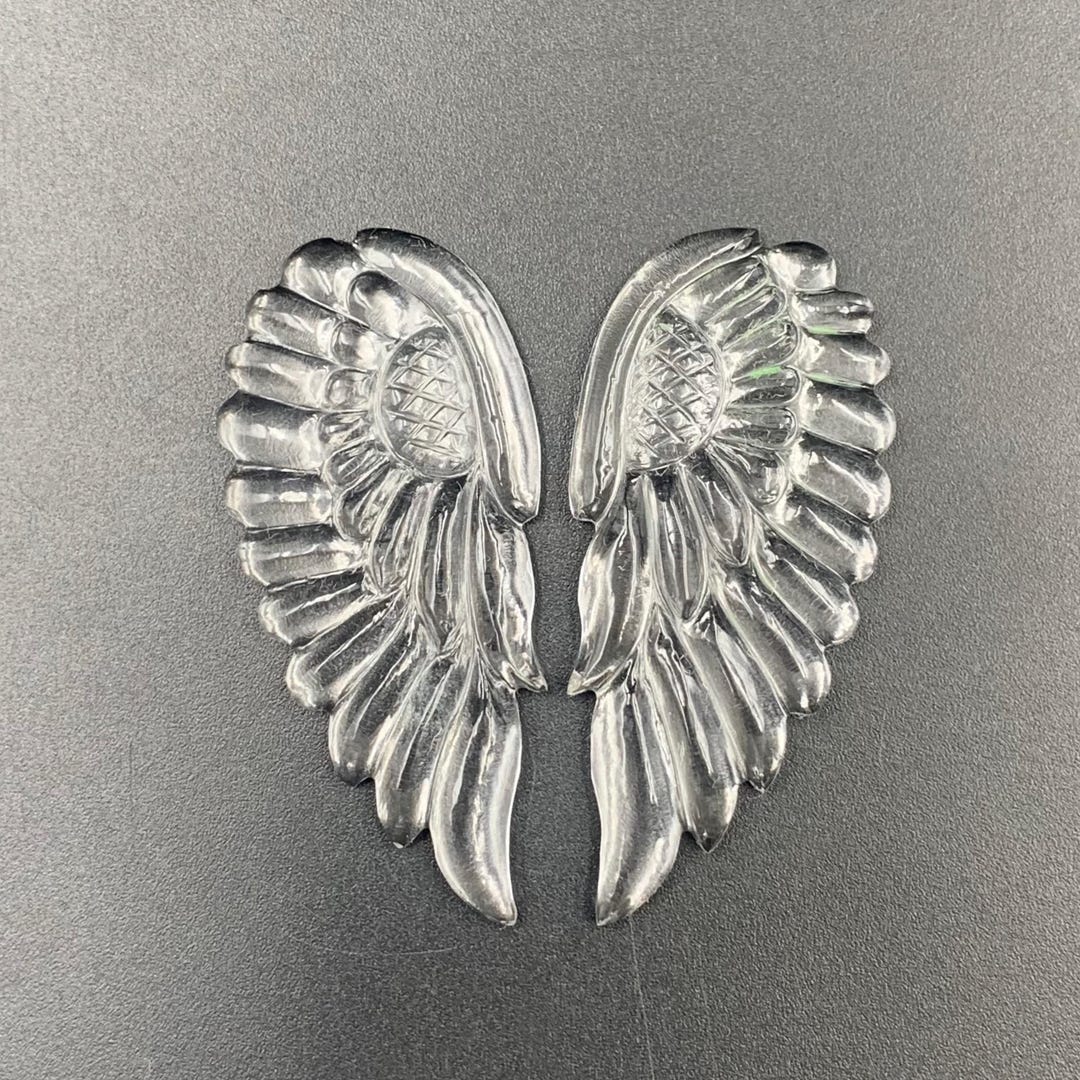 Crystal Quartz Angel Wing Carving: Hand Carved Gemstone Pendant ...
