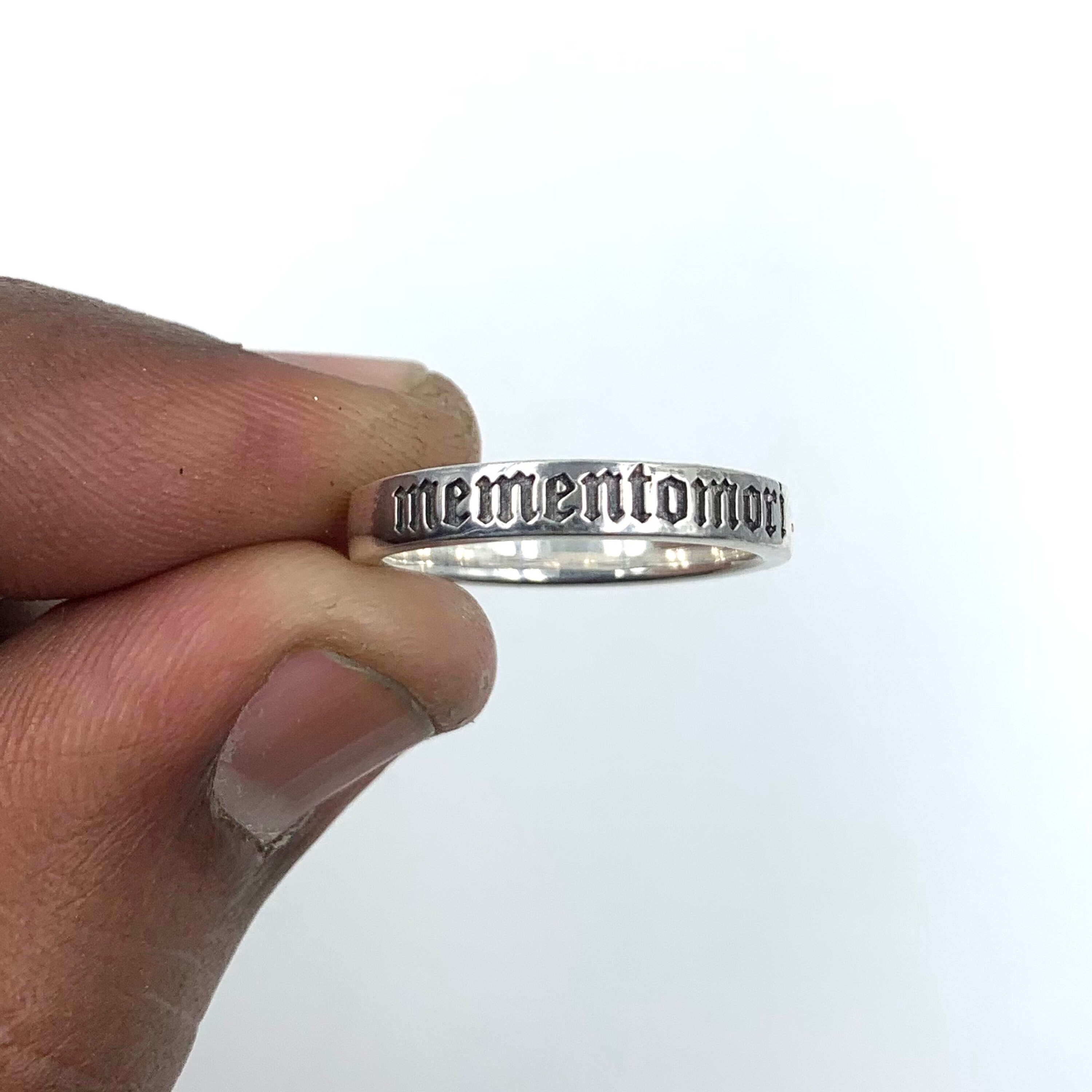Memento Mori Ring, Sterling Silver Ring, Silver Ring, Gift, Round Ring ...
