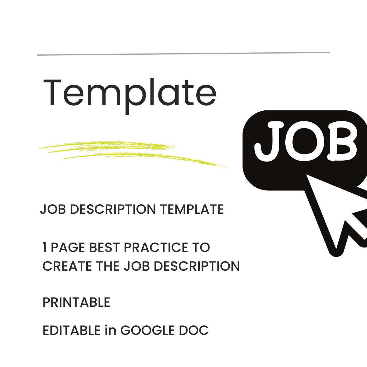 Simple Job Description Template, Editable Job Description, Human ...