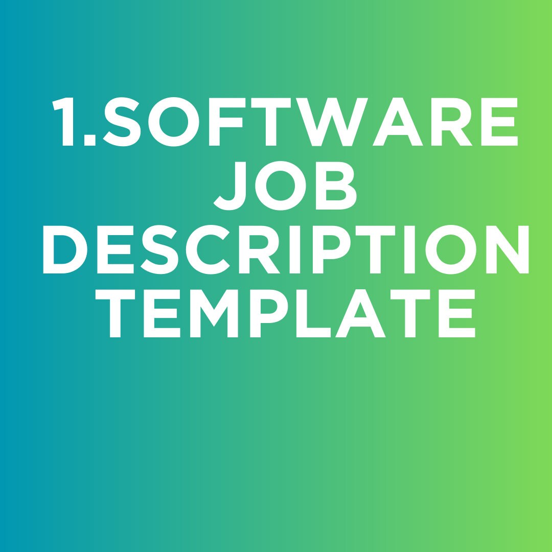 Job Description Template | Editable MS Word Template | Non IT Job ...