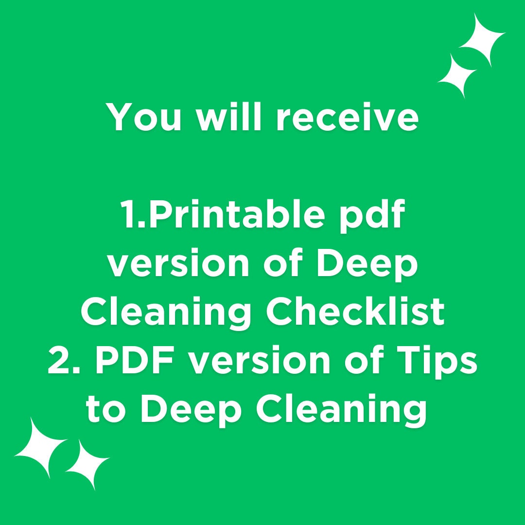 Deep Cleaning Printable, Deep Cleaning Checklist, Whole House Cleaning ...