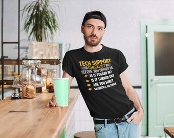 Tech Support Checklist Tshirt Sysadmin Gift Shirt Helpdesk - Etsy