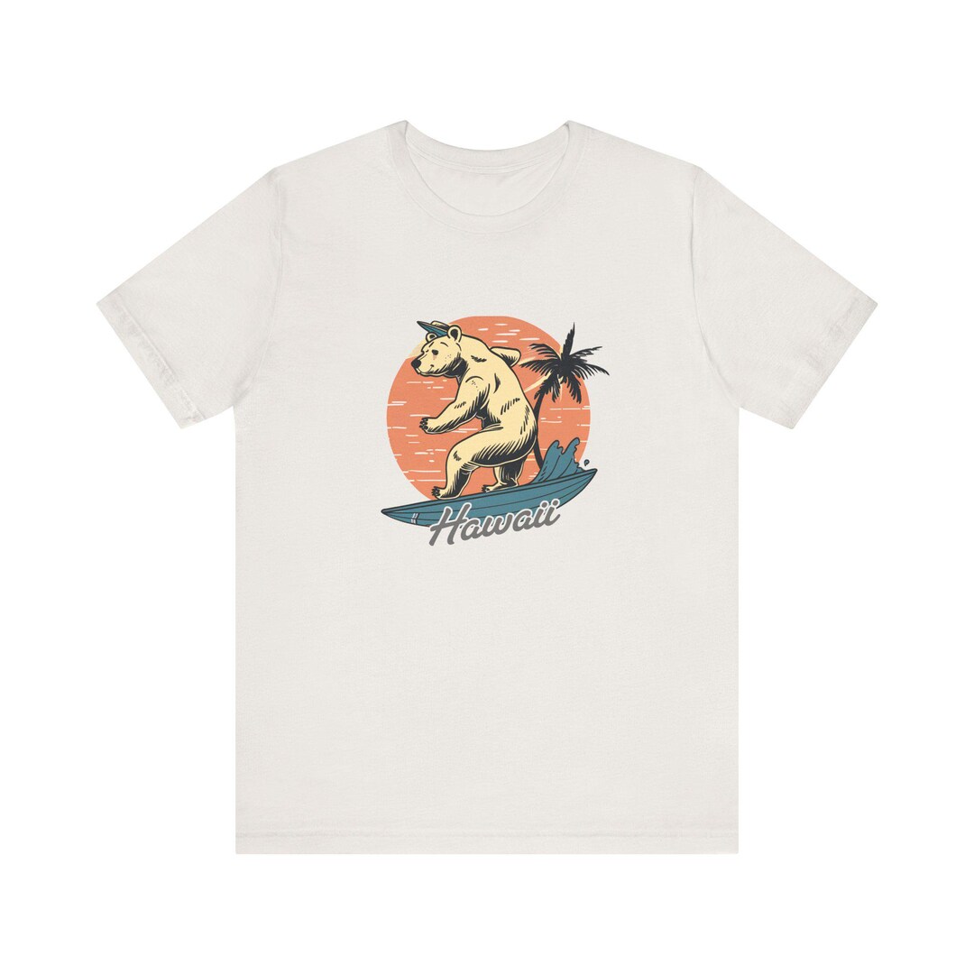Hawaii Surfing Bear T-shirt Fun Tropical Design - Etsy