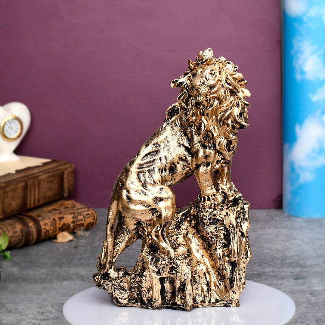 Antique Golden Finish Lion Showpiece for Home - Etsy