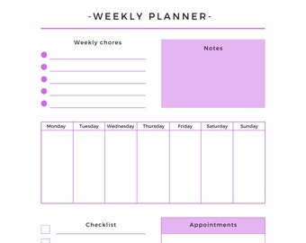 Printable Weekly Planner/digital Week Planner PDF & Template - Etsy