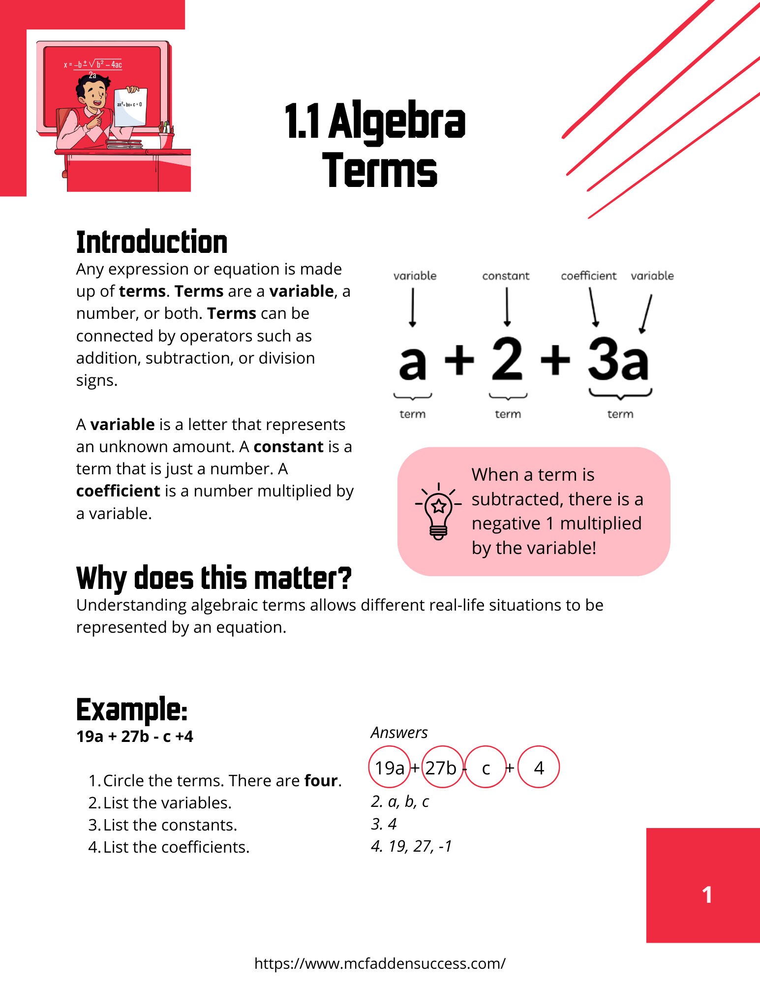 Algebra 1 Unit 1 Printable Worksheets - Etsy