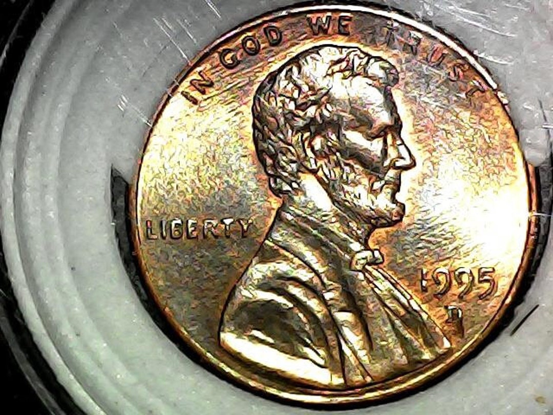 1995 D Double Die Penny With Die Chip on the D Mint Mark - Etsy