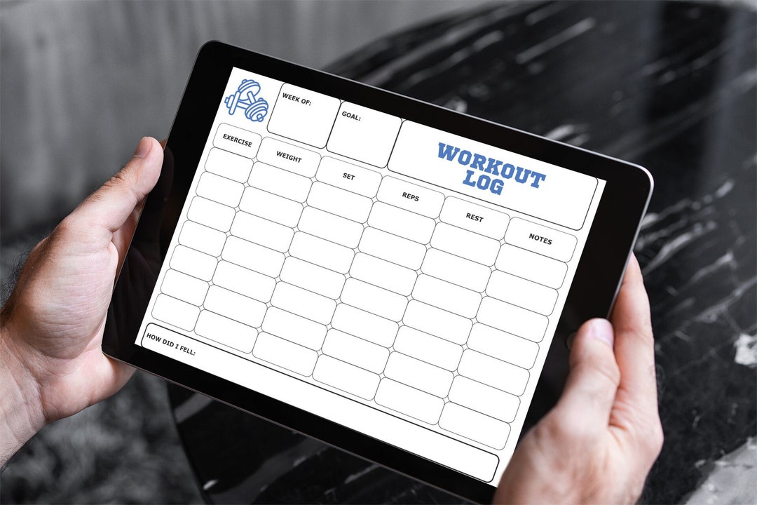 Workout Log for Gym Digital Workout Log Printable for Training Journal ...