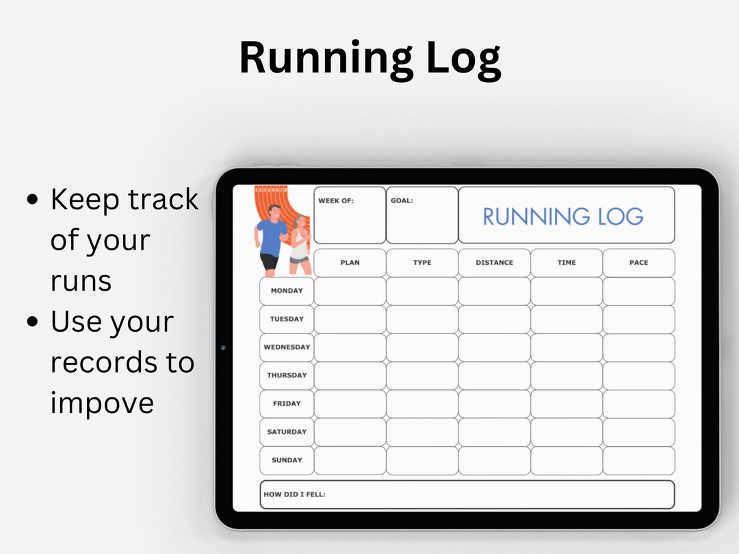 Running Log for Runner Digital Running Log Printable for Training Running Journal for Training ...
